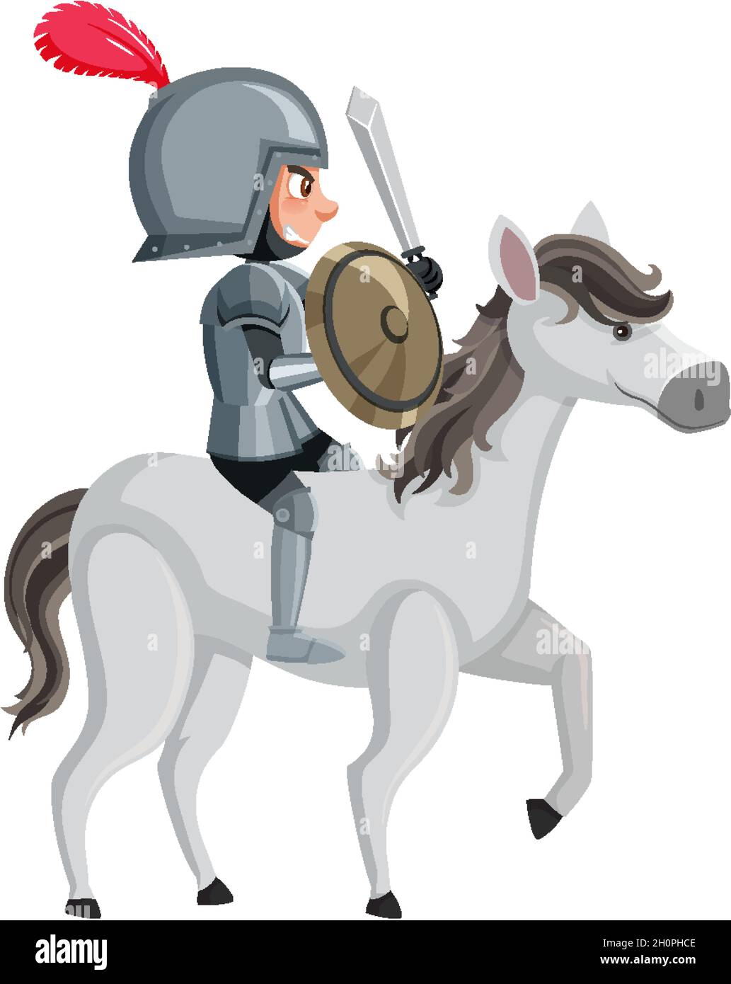 Knight cartoon character on white background illustration Stock Vector ...