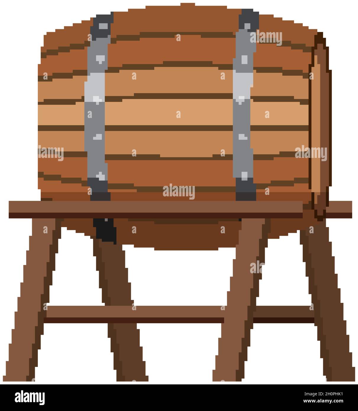 Isolated wooden barrel on stand illustration Stock Vector Image & Art ...