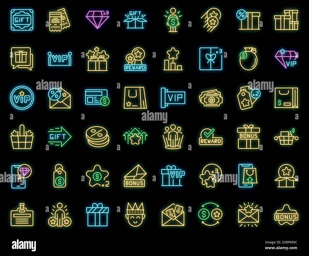 Customer loyalty program icons set outline vector. Member reward ...