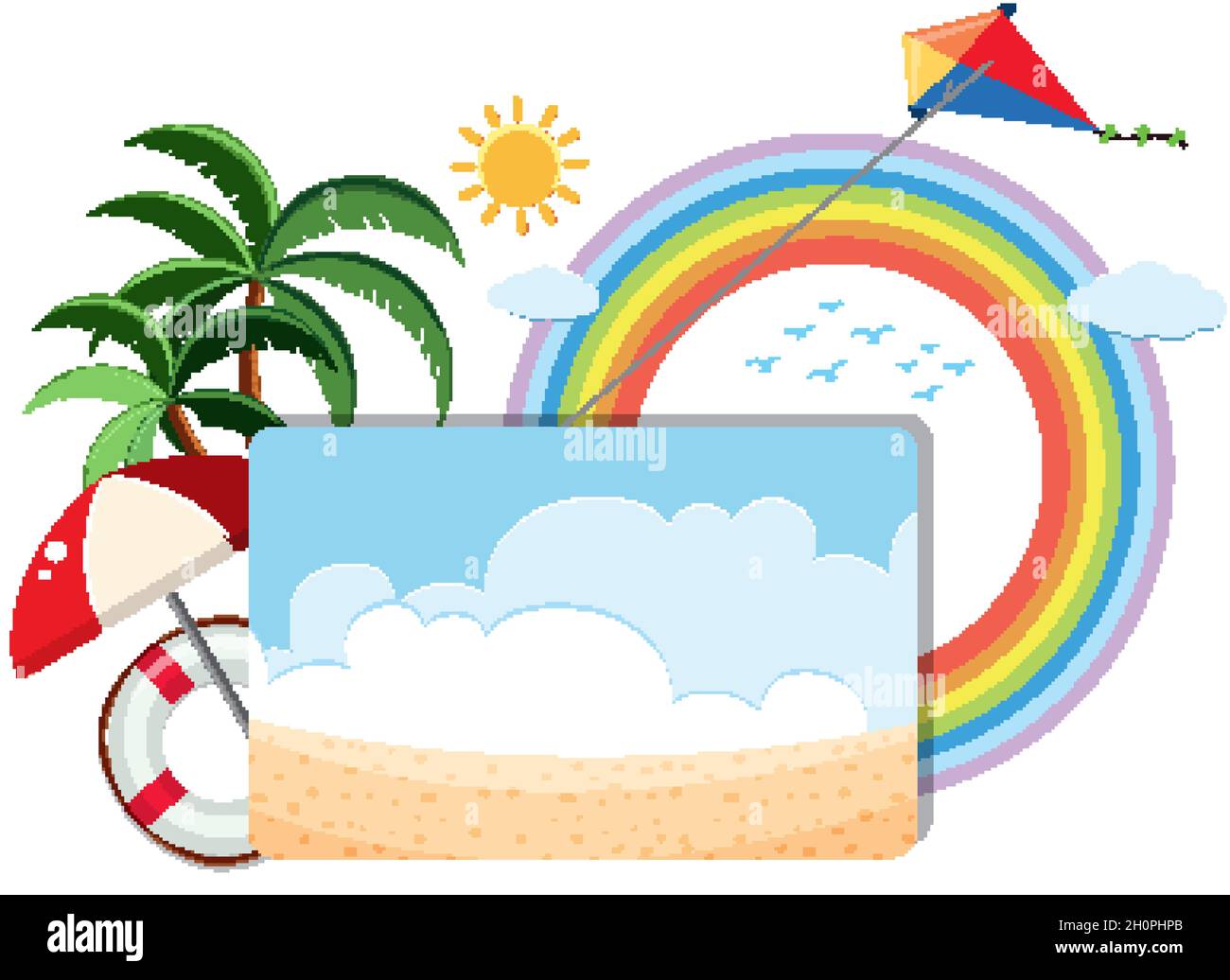 Summer theme banner template illustration Stock Vector Image & Art - Alamy