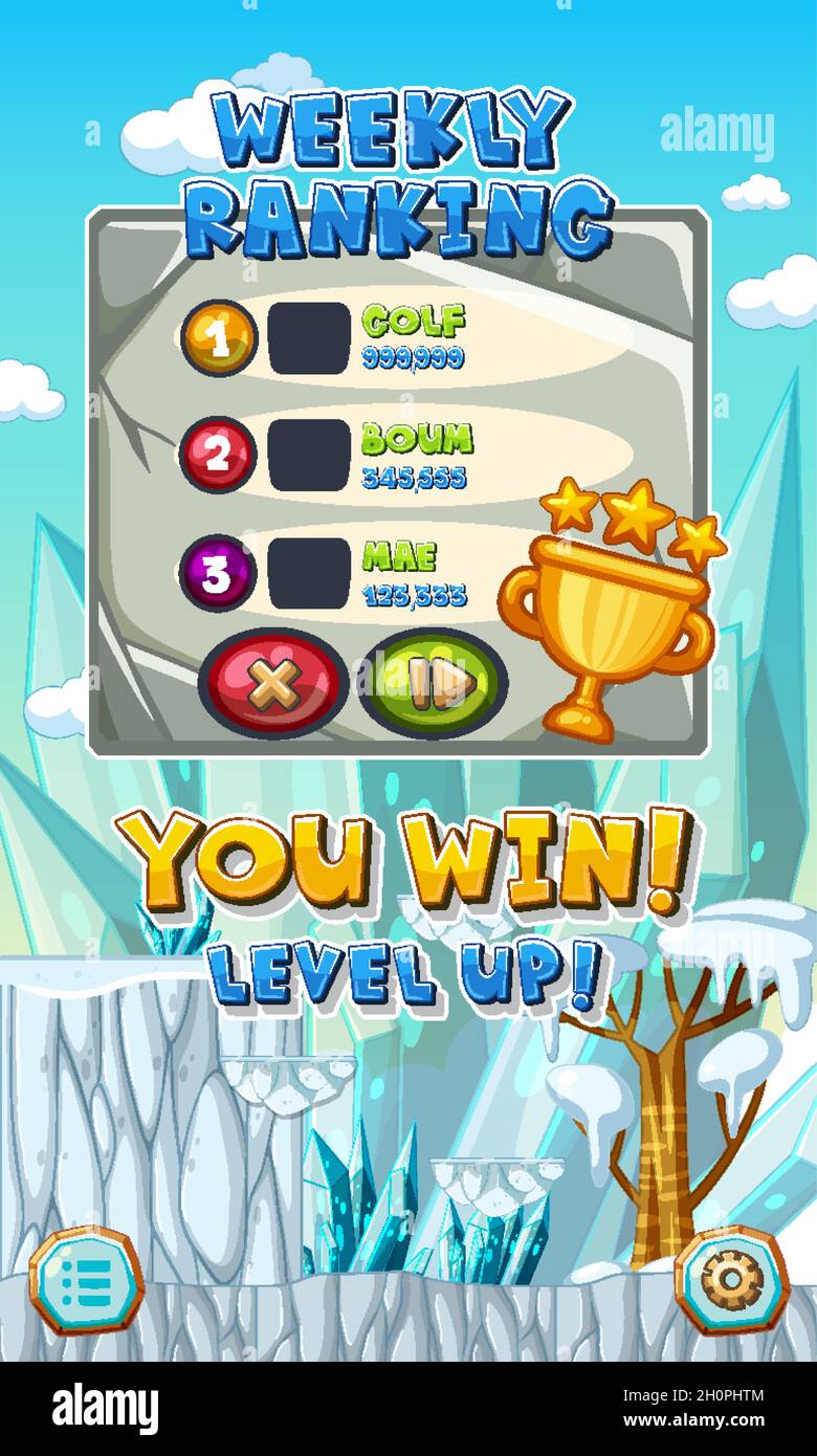 Weekly ranking template on mobile game illustration Stock Vector Image ...