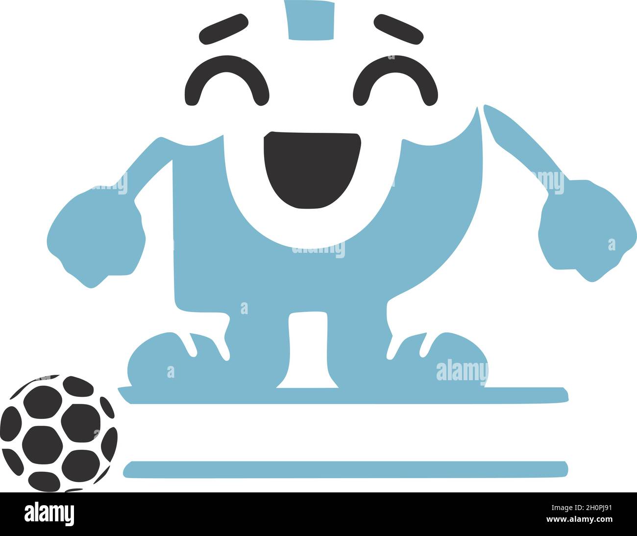 Happy letter d character football player personalized monogram, vector ...