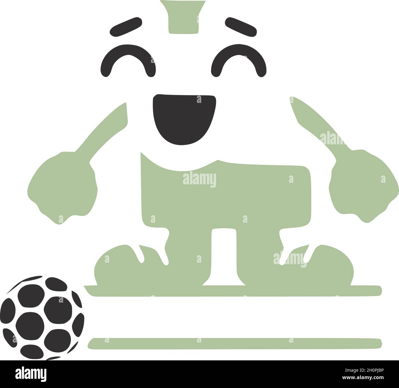 Happy letter l character football player personalized monogram, vector ...
