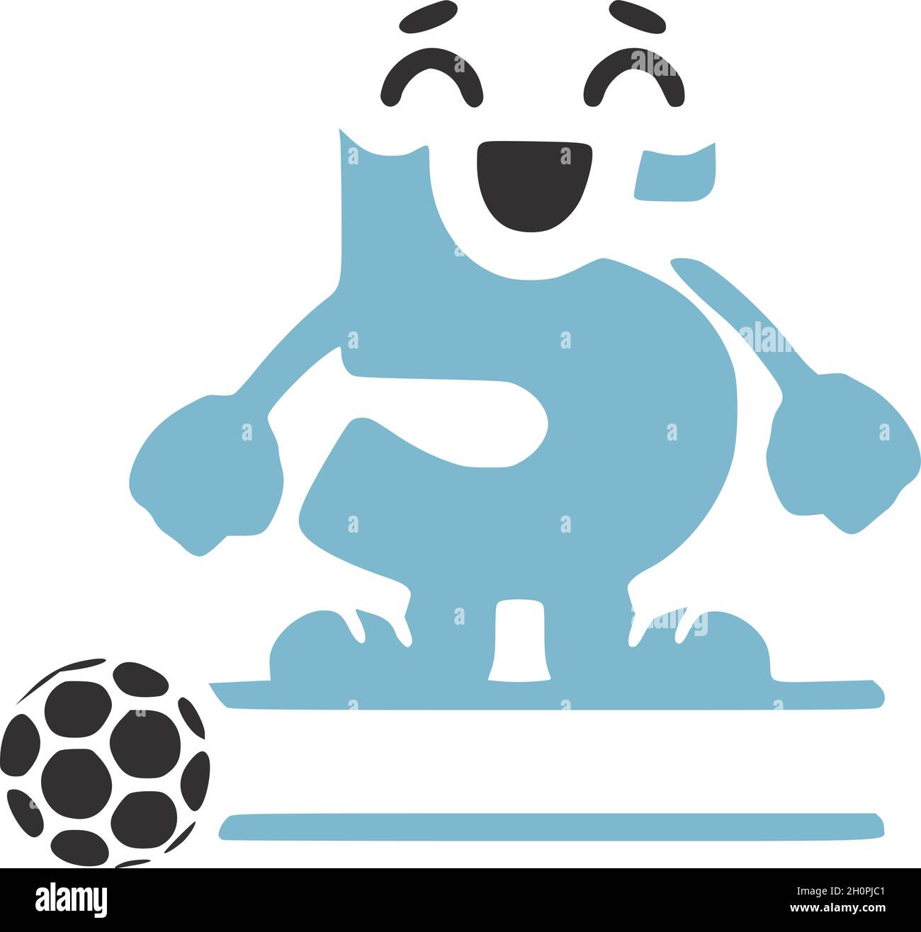 Happy Number 5 character football player personalized monogram, vector ...