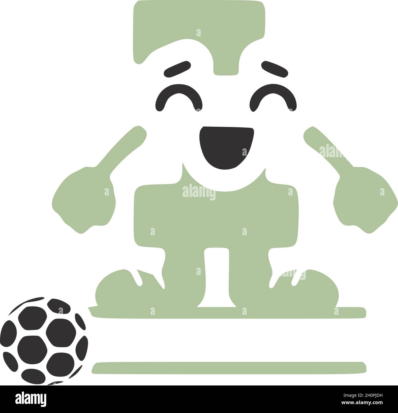 Happy Number 1 character football player personalized monogram, vector ...