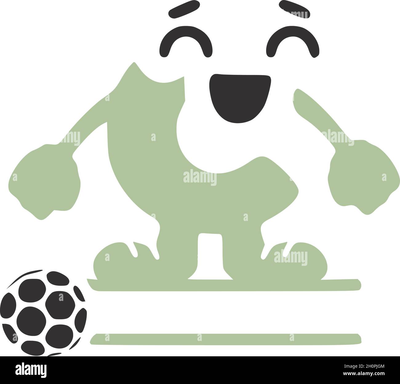 Happy letter c character football player personalized monogram, vector ...