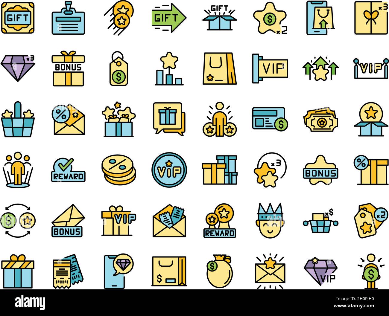 Customer loyalty program icons set outline vector. Member reward ...