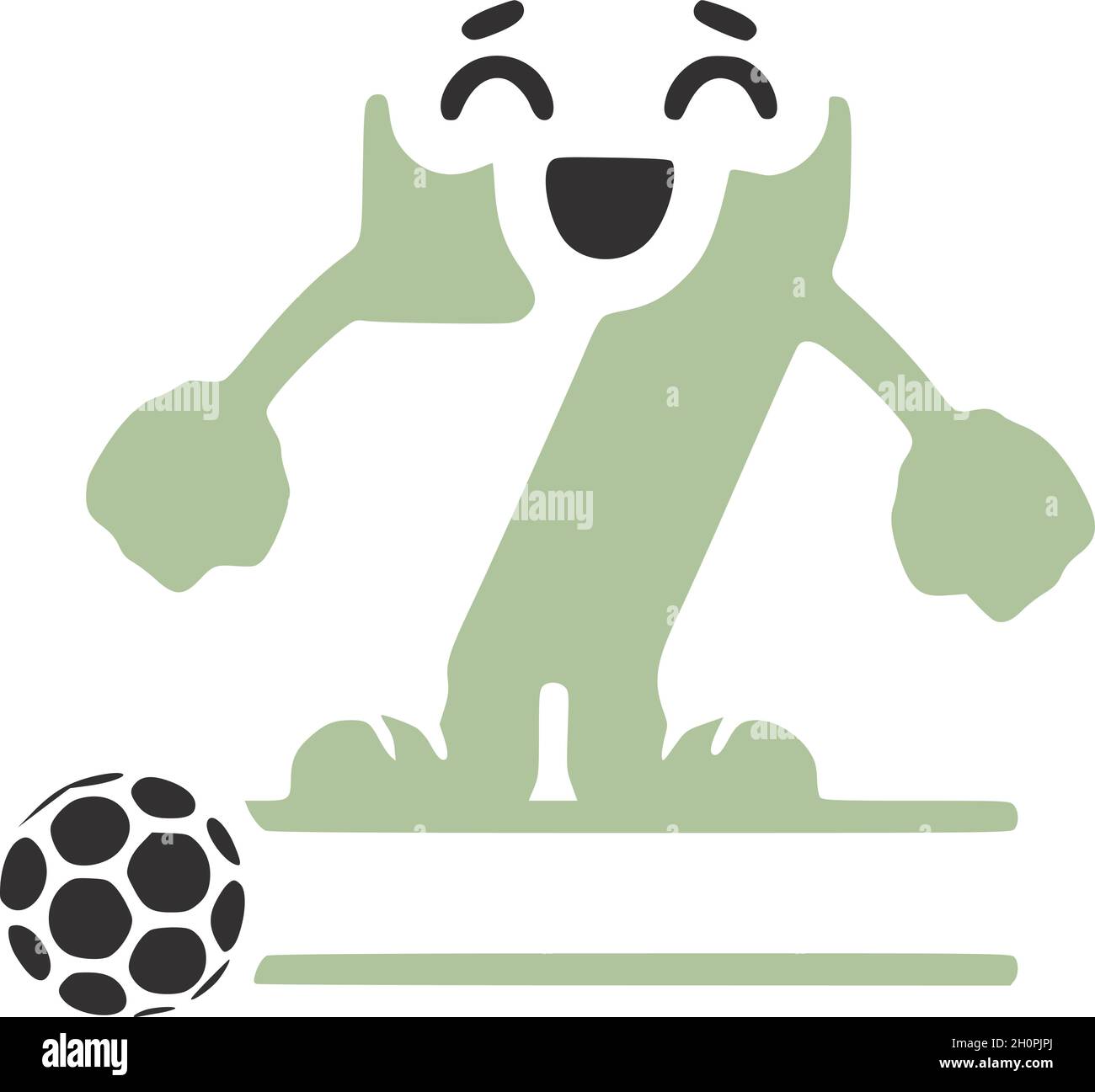 Happy Number 7 character football player personalized monogram, vector ...