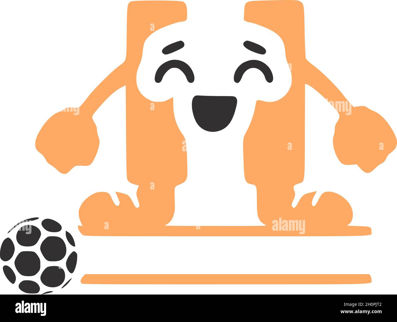 Happy letter h character football player personalized monogram, vector ...