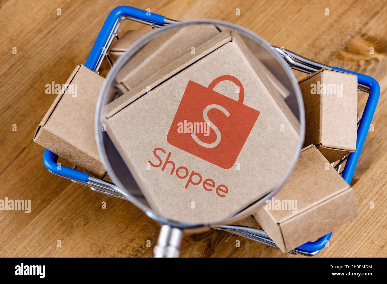 Shopee is e-commerce technology company. Modified photo of Shopee logo ...