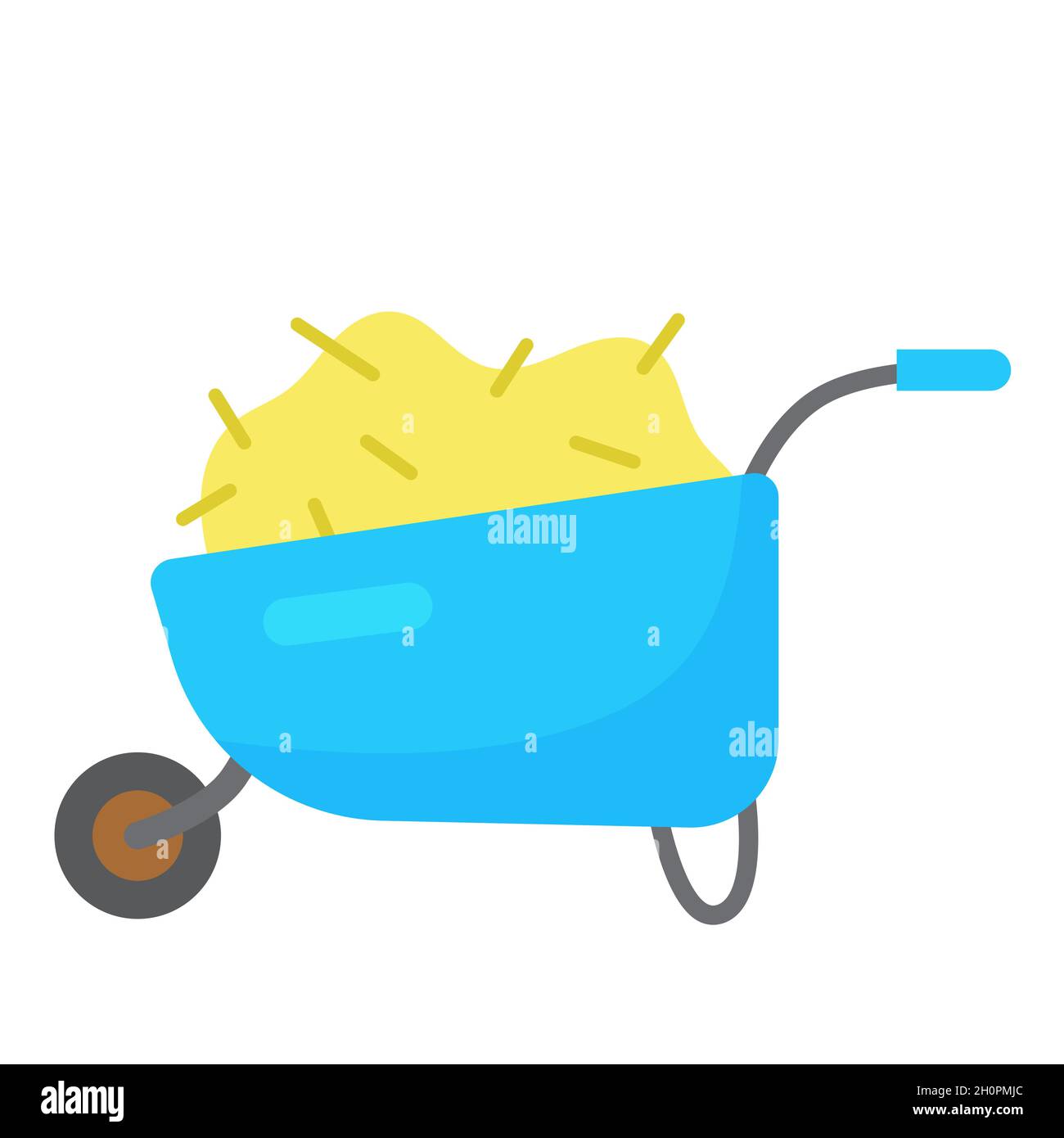 Garden wheelbarrow. Barrow cart. Garden theme, the concept of the crop ...