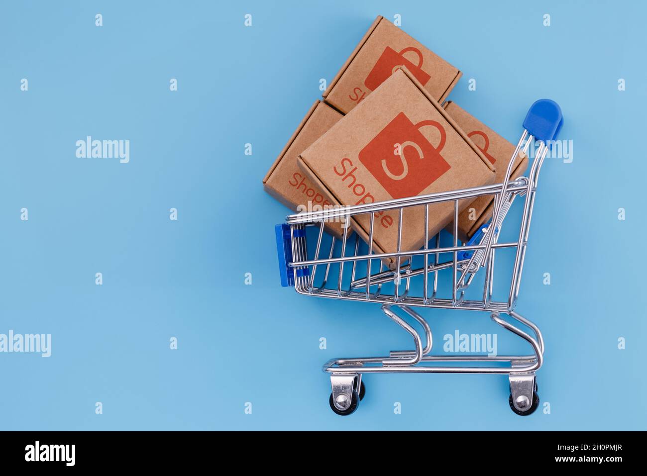 Shopee is e-commerce technology company. Modified photo of parcel with ...