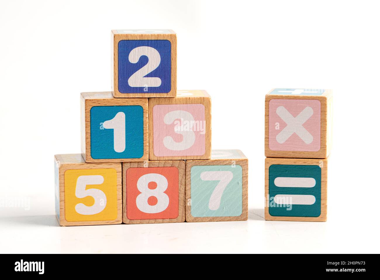 Math number colorful on white background, education study mathematics ...