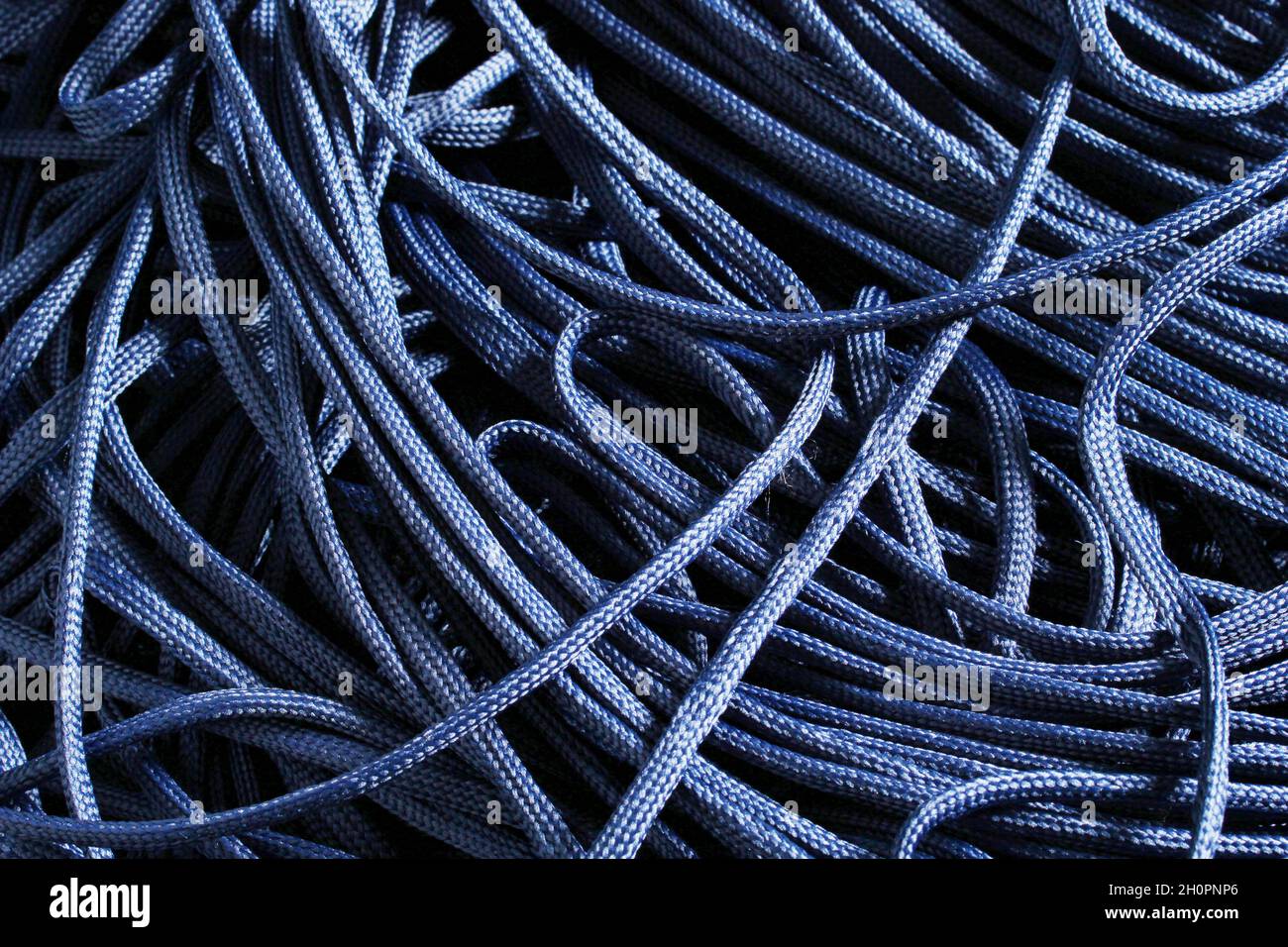 New navy blue shoe laces Stock Photo - Alamy