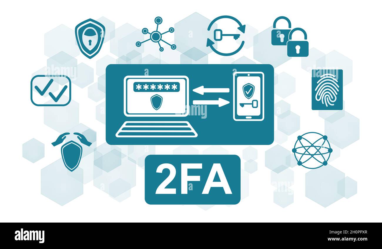 Illustration of a 2fa concept Stock Photo - Alamy