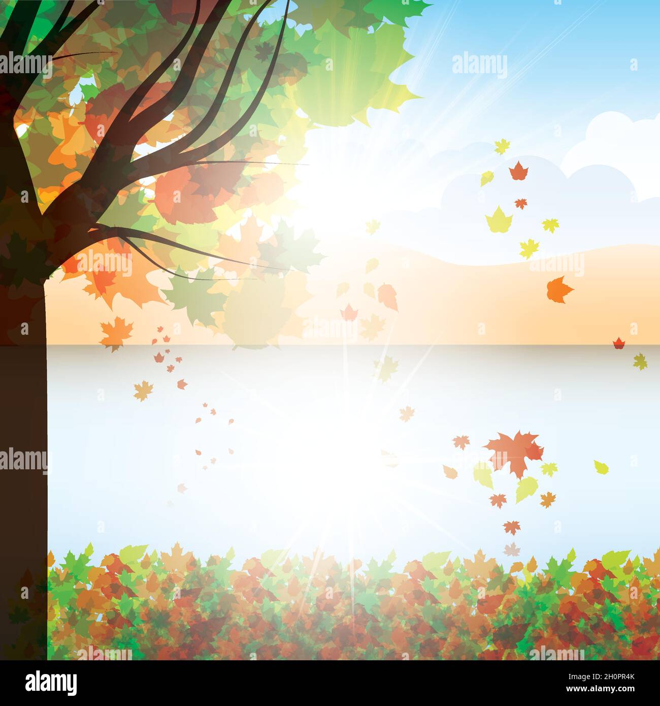 Falling leaf lake Stock Vector Images - Alamy