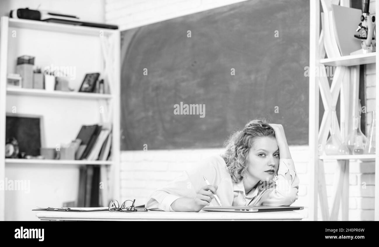 School student tired classroom Black and White Stock Photos & Images ...