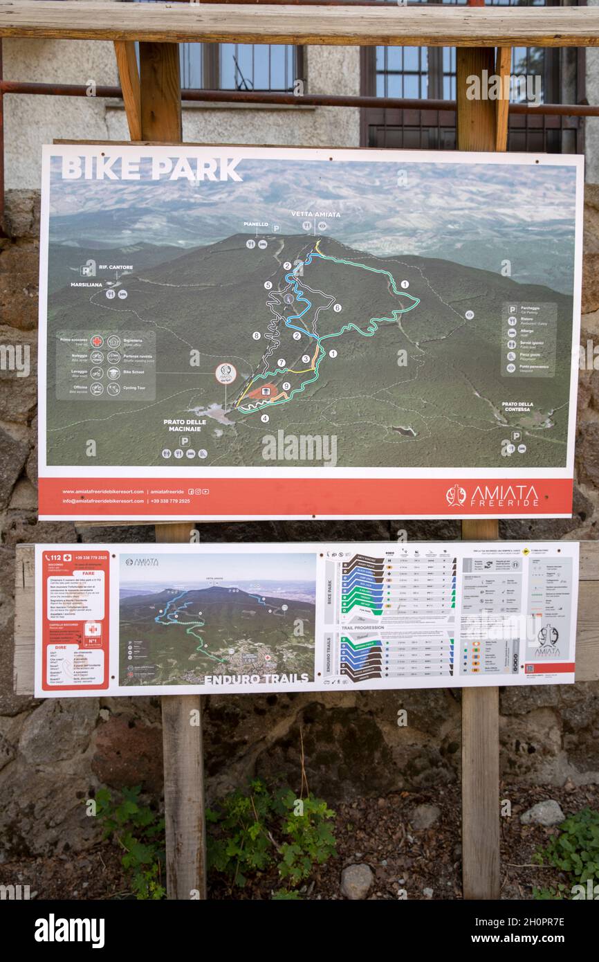 Amiata free ride map on the top of Monte Amiata (1738 mt), Tuscany ...