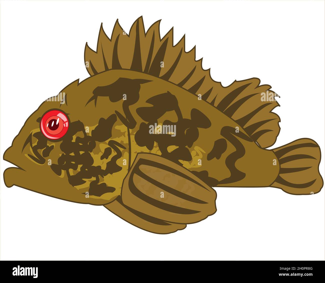 Vector illustration of the cartoon of fish sea ruff Stock Vector Image ...