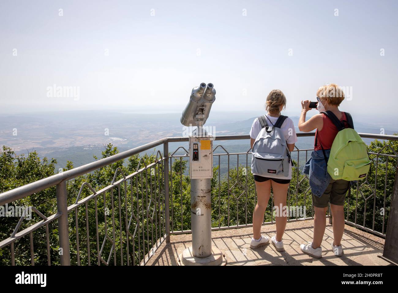Tourist on the top of Monte Amiata (1738 mt), Tuscany, Italy Stock ...