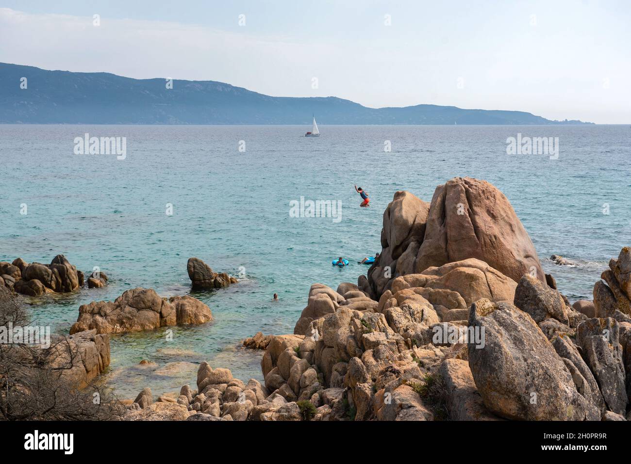 Corse du Sud department (southern Corsica), Propriano: rocks by the sea ...