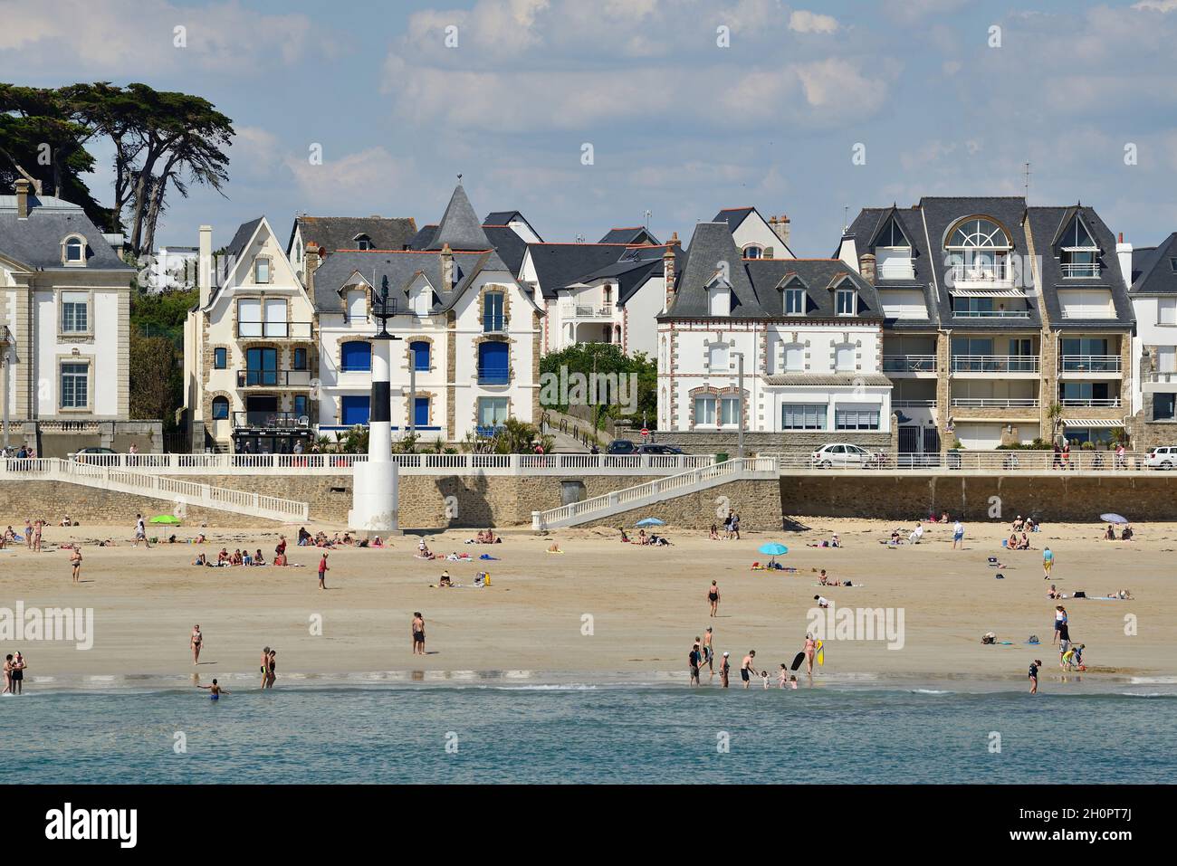 Quiberon (Brittany, north western France): the main beach and buildings ...