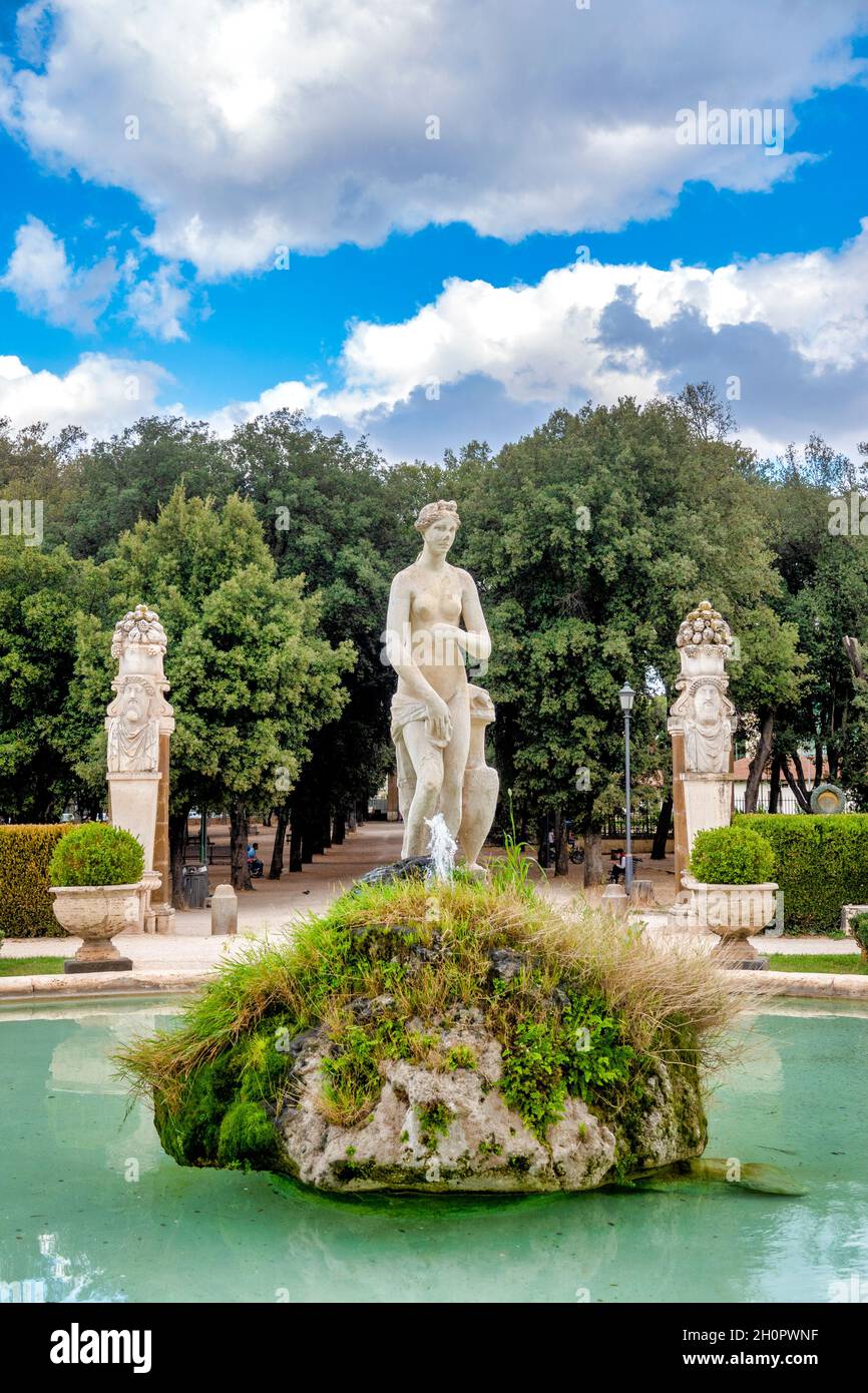 Sculptures in the garden of the Galleria Borghese, Rome, Italy Stock ...