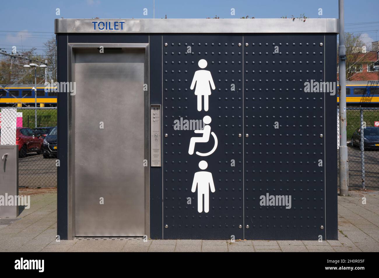 Modern dry toilets in public park in rotterdam the Netherlands Stock ...