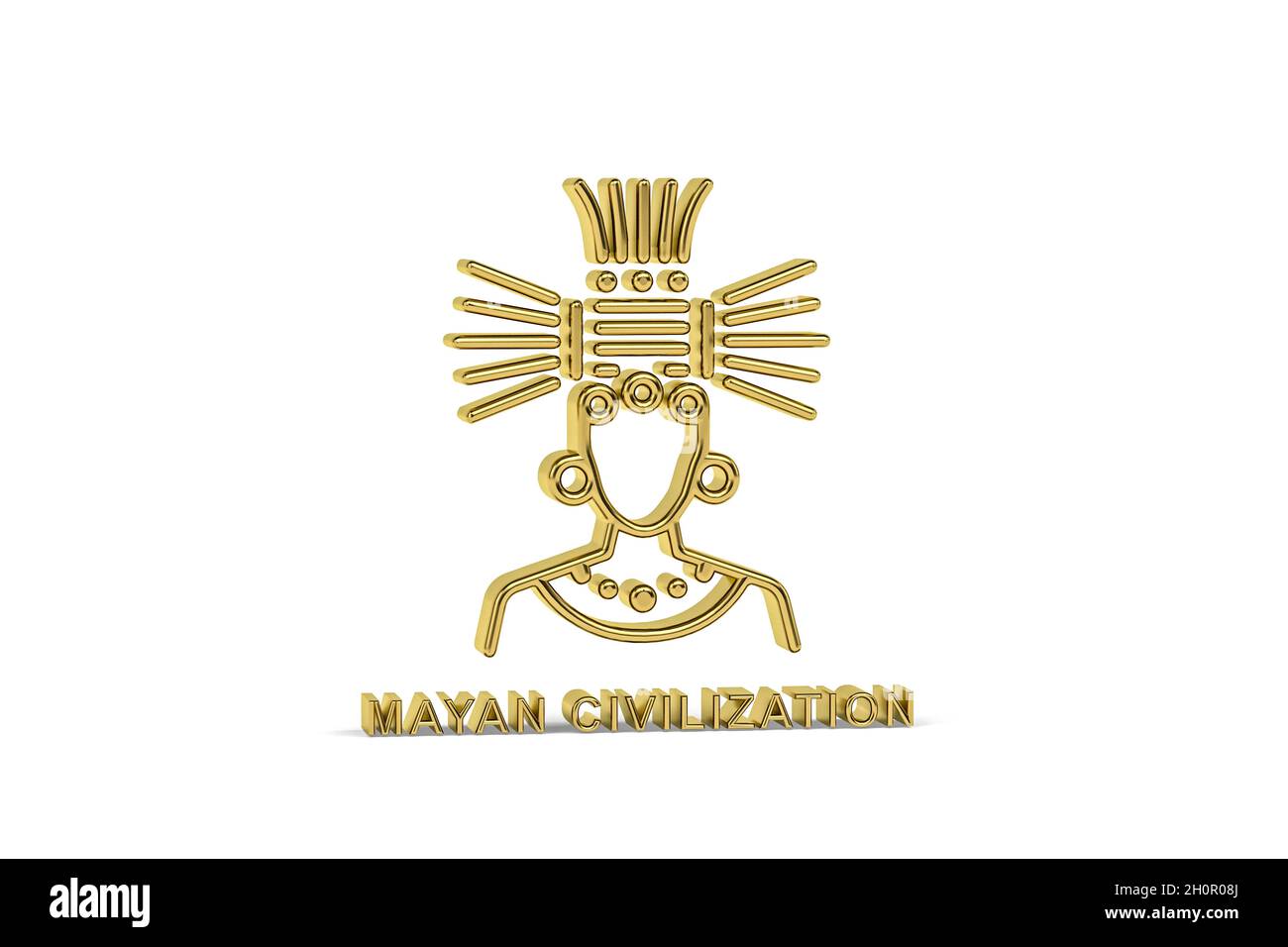 Ancient Mayan civilization - Golden art and culture icon isolated on ...