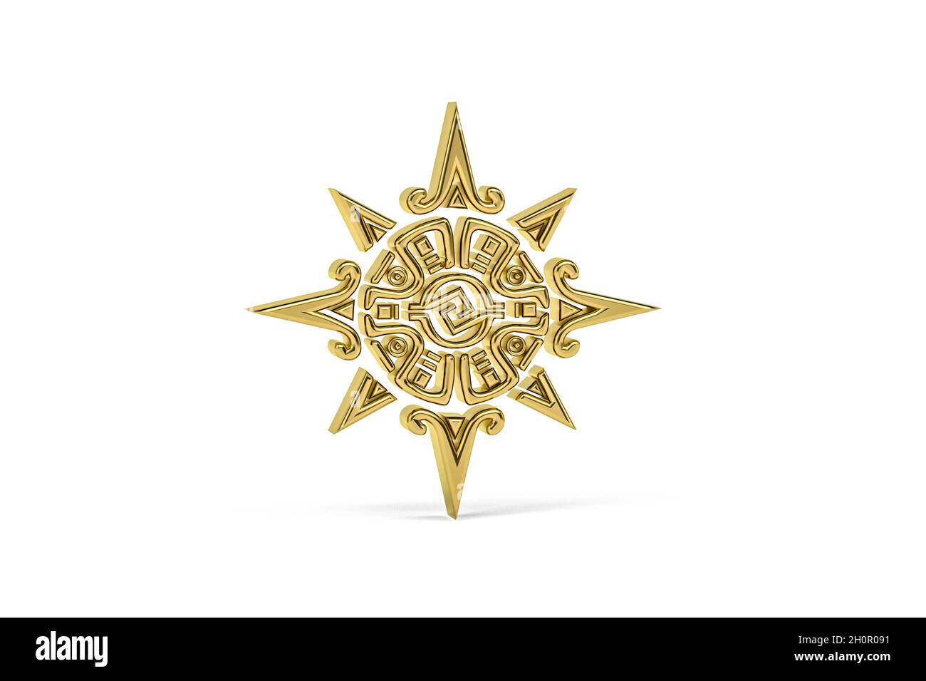 Ancient Mayan civilization - Golden art and culture icon isolated on ...