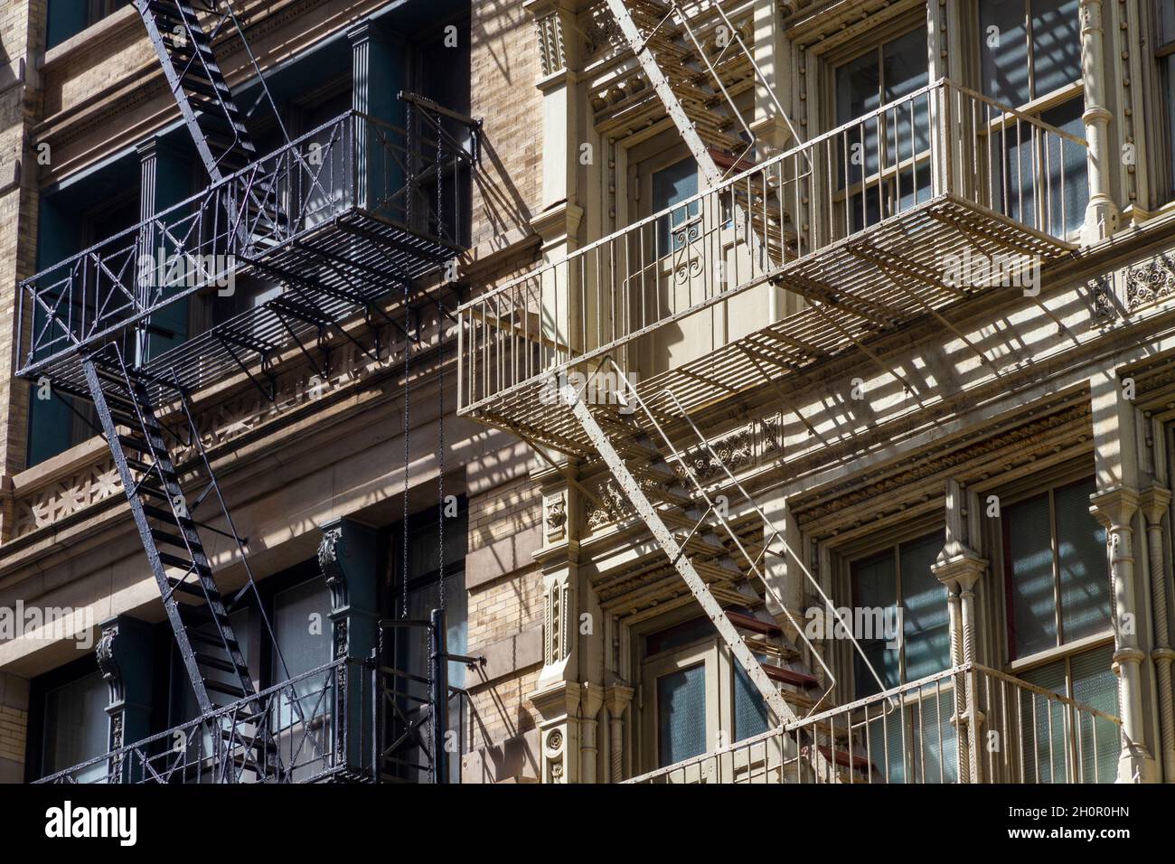 A fire escape of an apartment building in New York city Stock Photo - Alamy
