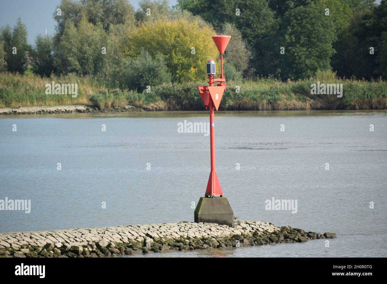 Coastal traffic control tower with navigation signs Stock Photo - Alamy
