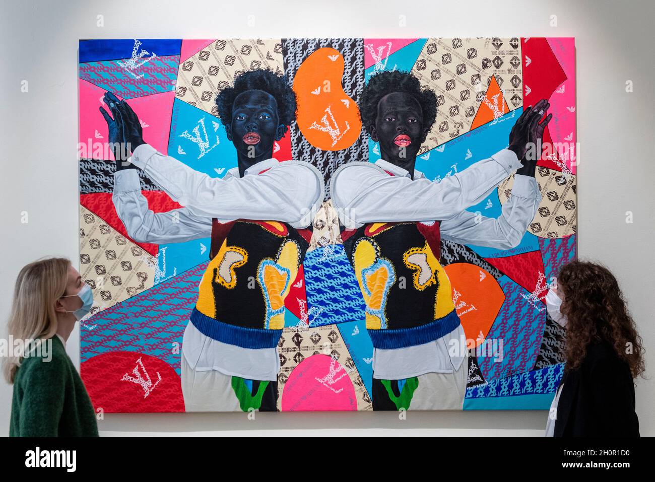 London, UK. 14 October 2021. Staff members view "Things fall apart ...