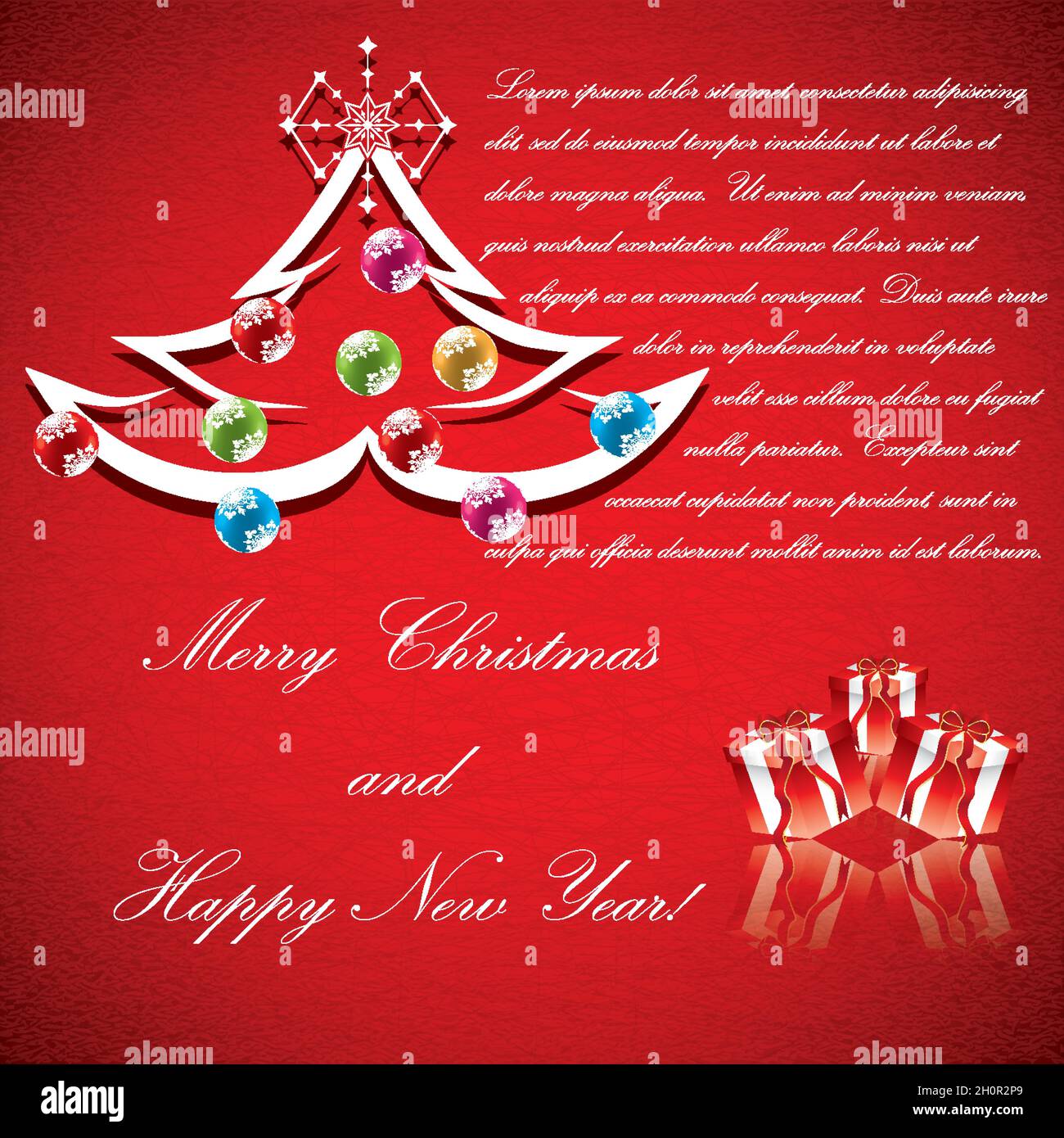 Red Christmas Greeting Card vector illustration Stock Vector Image ...