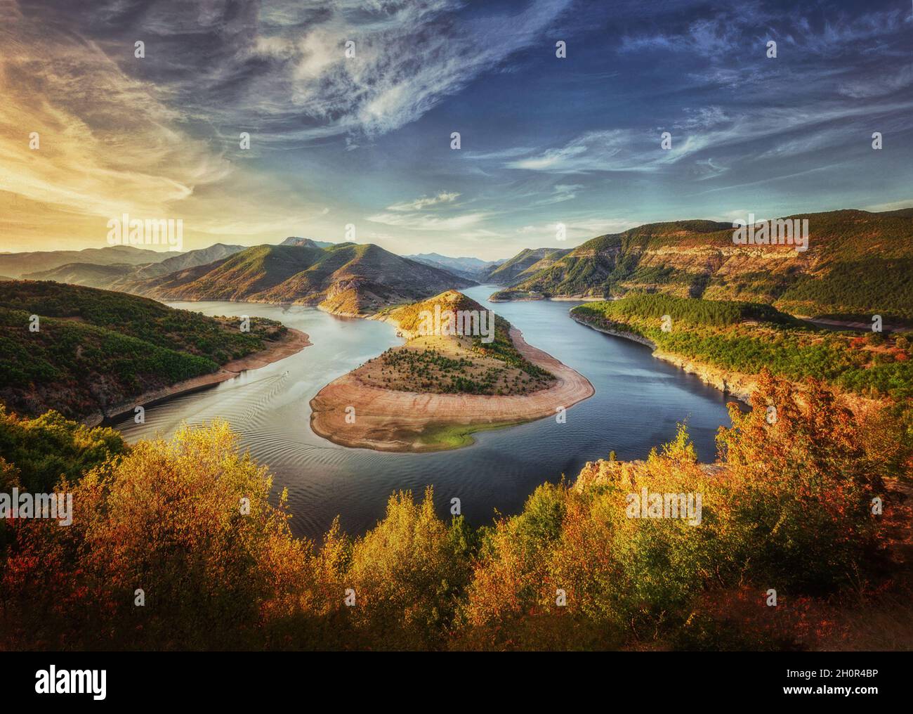 A beautiful autumn landscape before sunset Stock Photo - Alamy