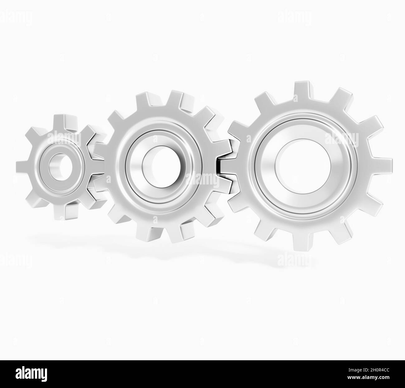 Interlocking gears isolated Black and White Stock Photos & Images - Alamy