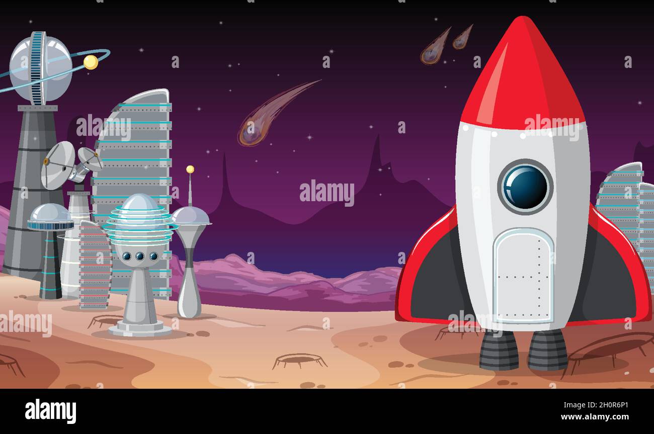 A space cartoon background scene illustration Stock Vector Image & Art ...