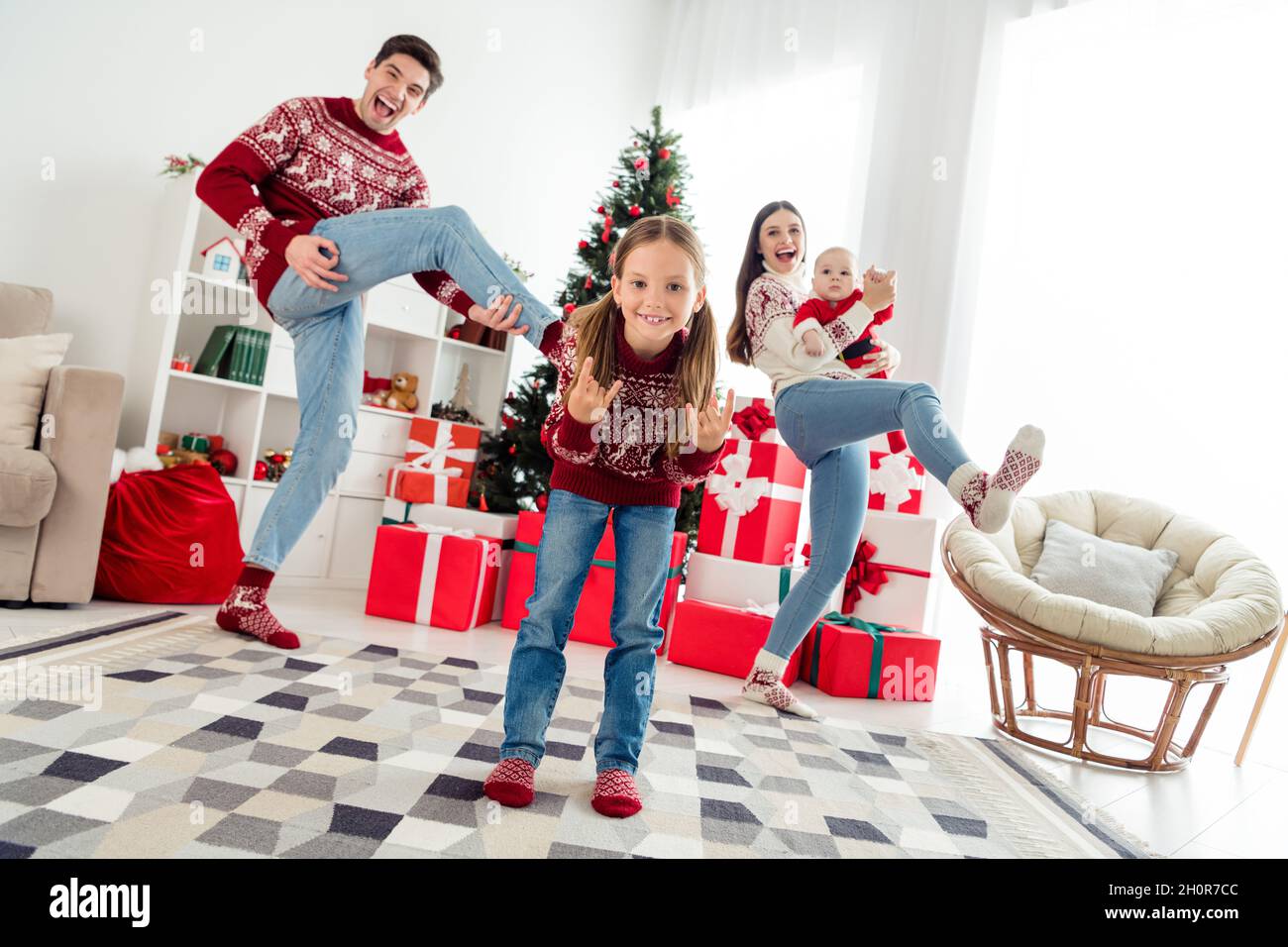 Full body photo of crazy parents childhood people married husband wife ...