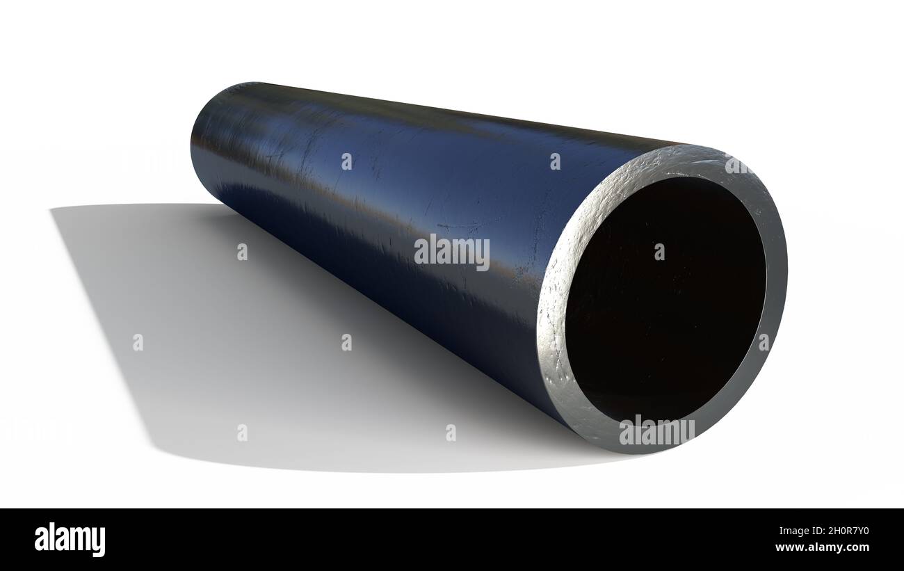 Round tube rolled metal. isolated cgi industrial 3D illustration Stock ...