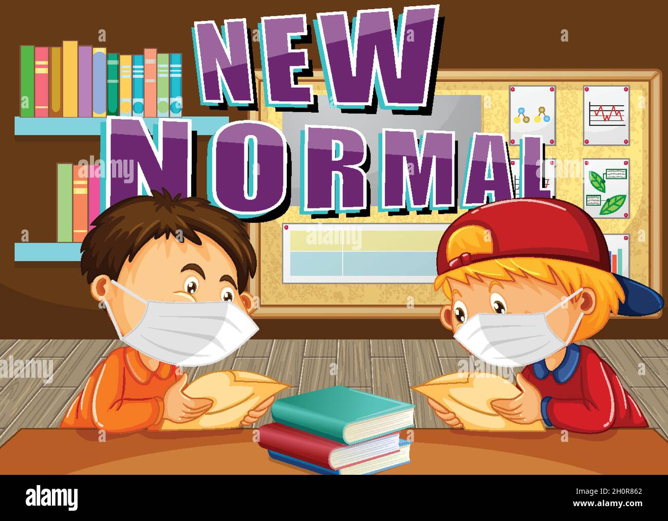 New Normal with students keep social distancing in the classroom ...