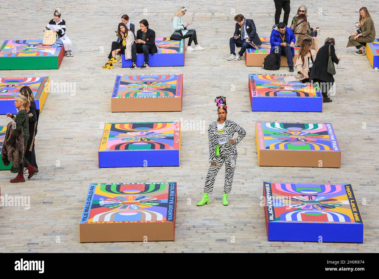Somerset House, London, UK. 14th Oct, 2021. Artist Lakwena Maciver with ...