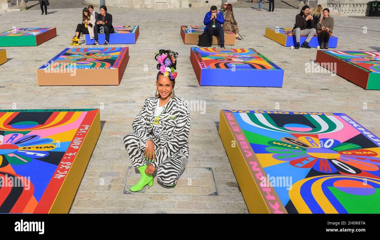 Somerset House, London, UK. 14th Oct, 2021. Artist Lakwena Maciver with ...