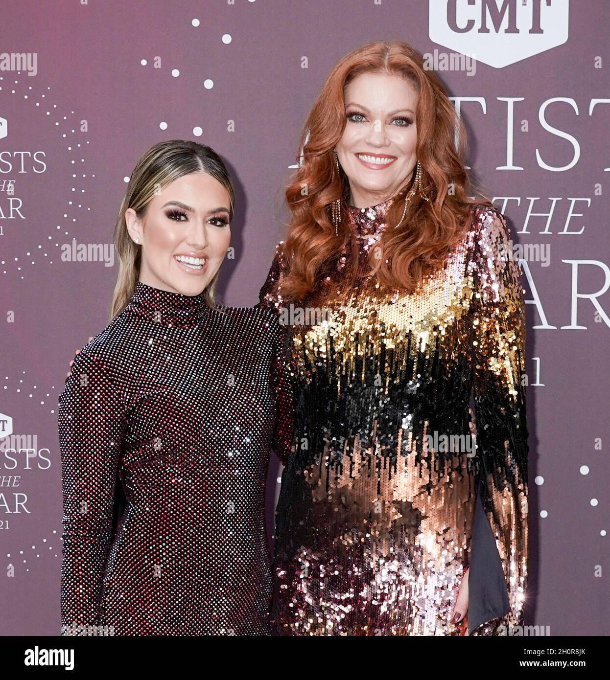 Cassie DiLaura, Alecia Davis attend the 2021 CMT Artist of the Year on ...