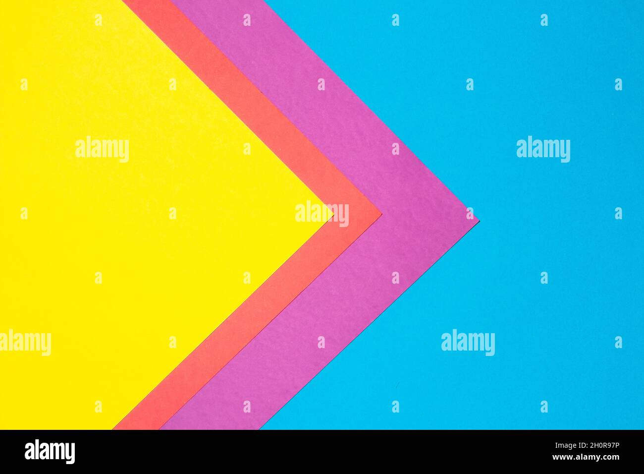 Composition with blue, purple, red and yellow sheets triangle Stock ...