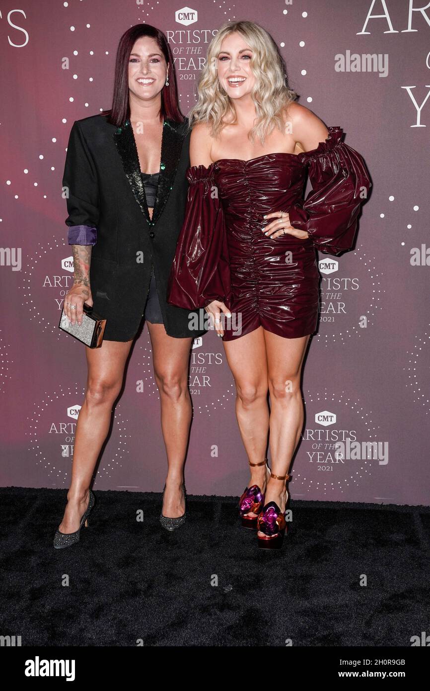 Cassadee Pope, Lindsay Ell attend the 2021 CMT Artist of the Year on ...