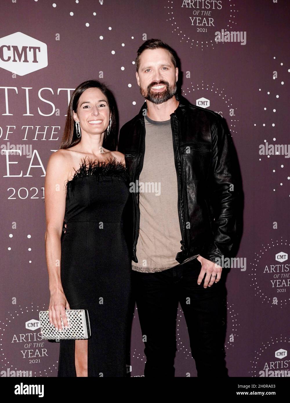 Walker Hayes, Laney Beville Hayes attend the 2021 CMT Artist of the ...