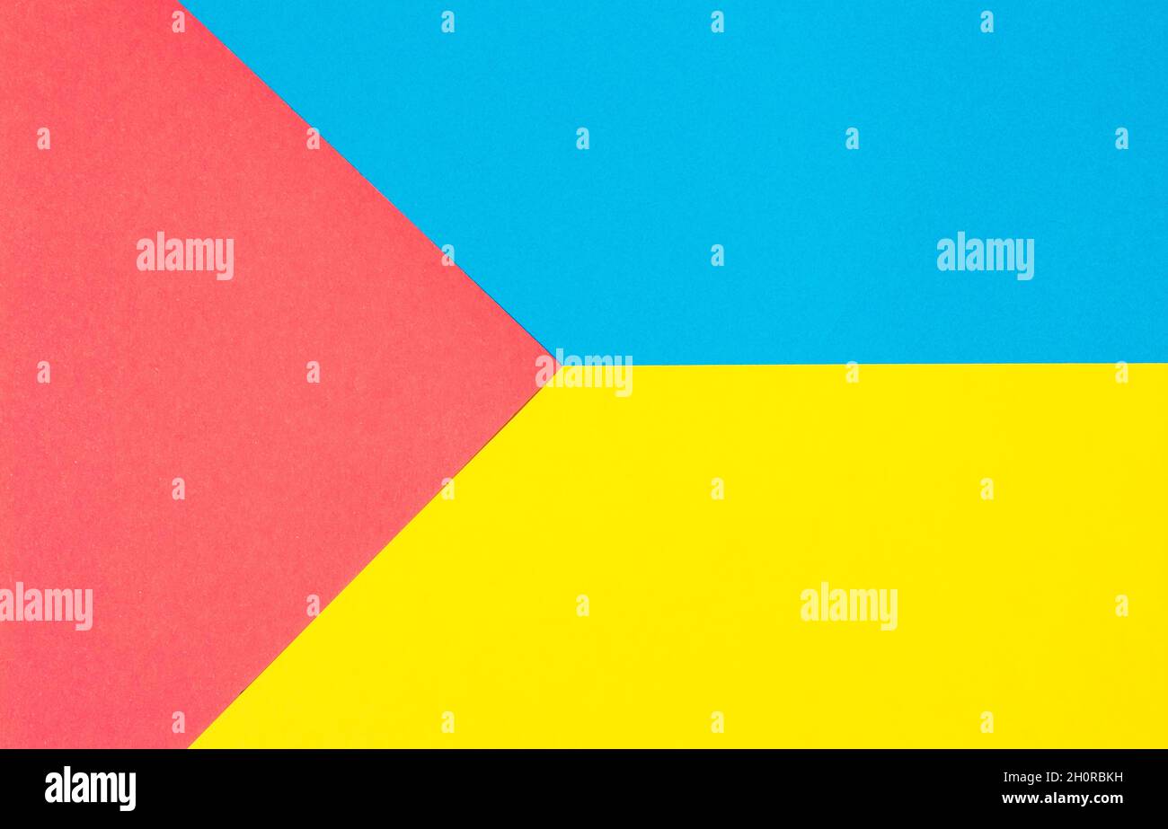 Composition with blue, yellow and red triangle Stock Photo - Alamy