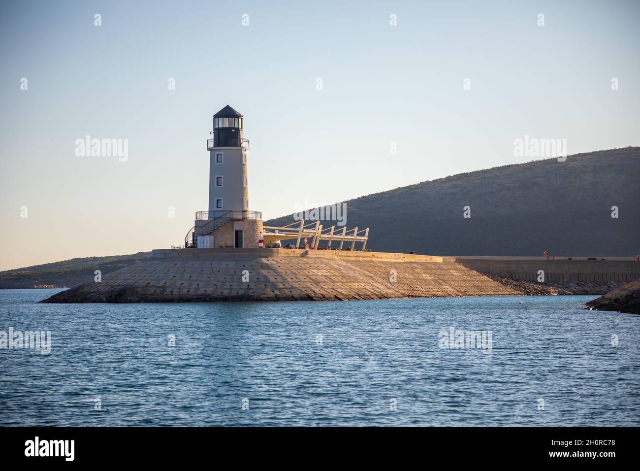 Lustica Bay, Montenegro - October 1, 2021: Lighthouse with restaurant ...