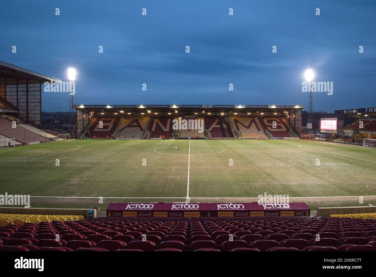 General view of the Northern Commercials Stadium at Valley Parade Stock ...