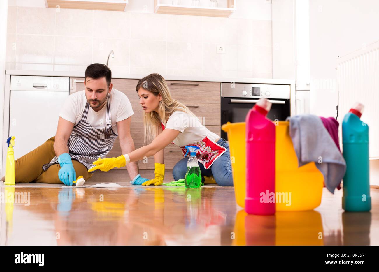 Helping cleaning hi-res stock photography and images - Alamy